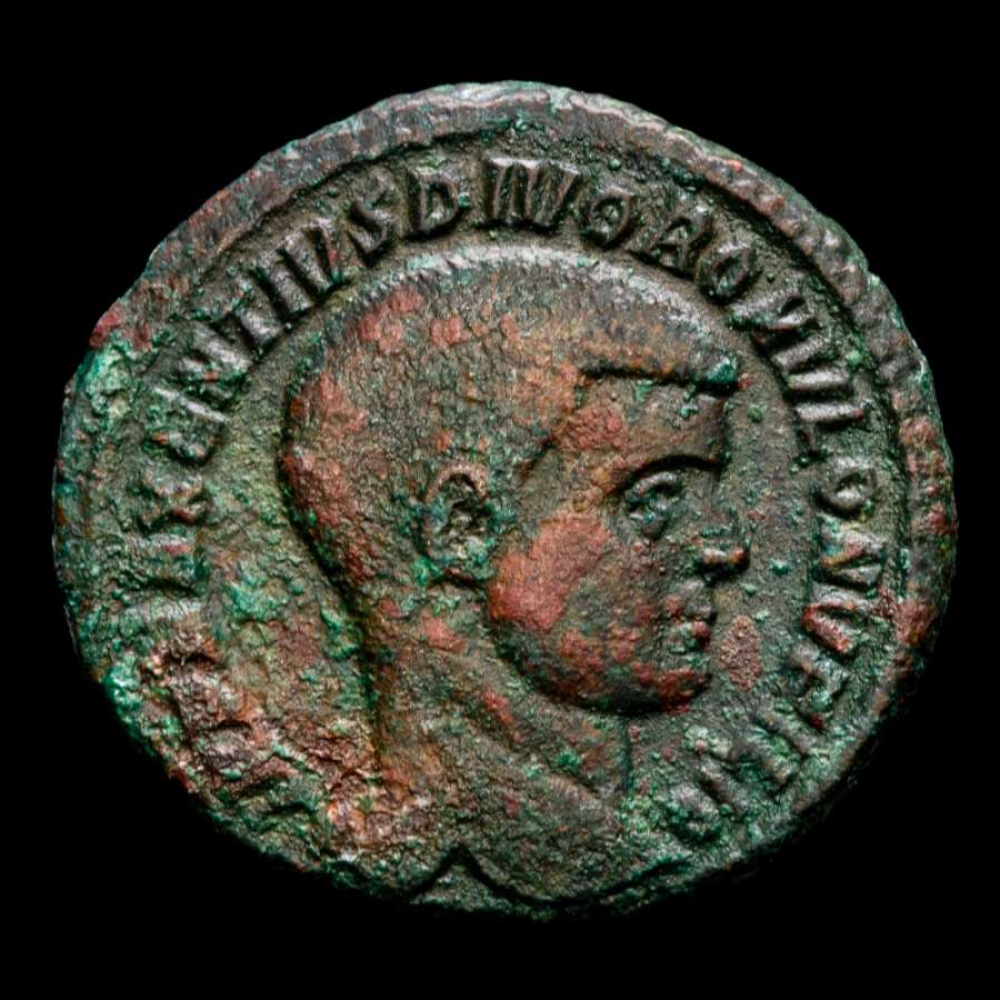 Raro Divo Romulo 309-312 dC. Follis AETERNAE MEMORIAE / MOSTP Ostia ...