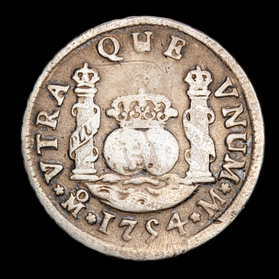Fernando VI (1746-1759), 2 reales. México en 1754. M. Columnario | Lucernae Numismática