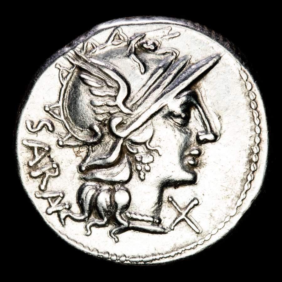 República Romana, M. Atilius Saranus. Roma, 148 a.C. SARAN / M.ATIL ...