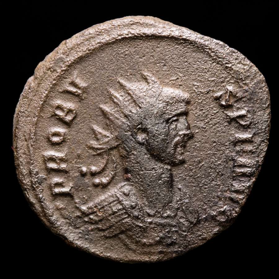 Probo, Antoniniano, Roma MARTI PACIF / RQΓ Escudo muy decorado ...