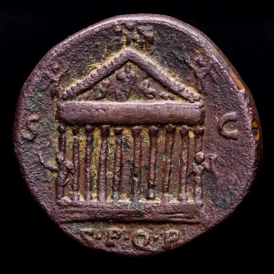 Imperio Romano. Adriano. Sestercio, Roma 137-138 - Templo / S•P•Q•R ...