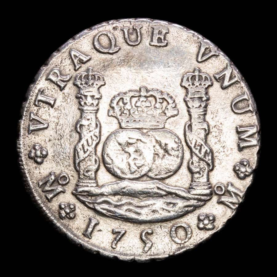 Fernando VI (1746-1759) 8 Reales 1750 MF. Columnario. Mexico. | Lucernae Numismática