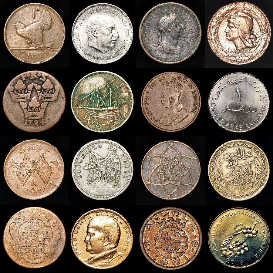 Mundo 260 - Lote de 16 monedas. | Lucernae Numismática
