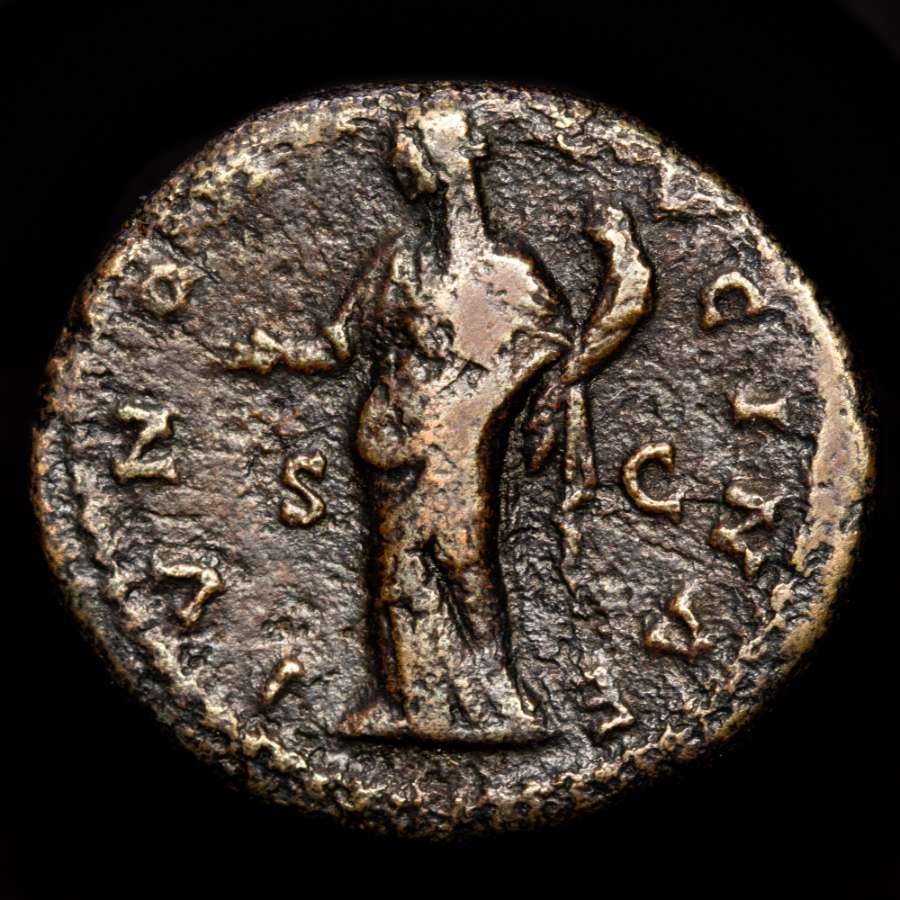 Lucilla 161-169 d.C. - Roma - Æ As IVNONI LVCINAE, S-C, Juno | Lucernae Numismática