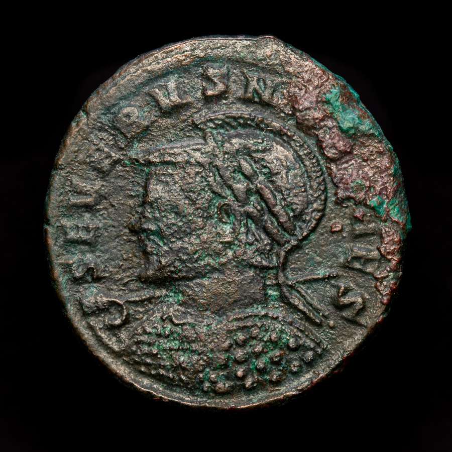 Severo II Cesar, 305 dC, Follis, VIRTVS AVGG ET CAESS NN // AQΓ ...