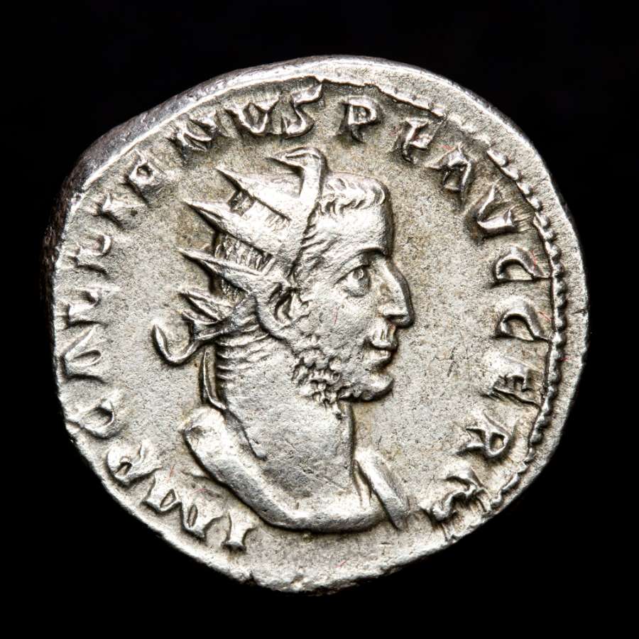 Imperio Romano, Gallieno. Antoniniano de plata,VICTORIA GERM cautivo ...