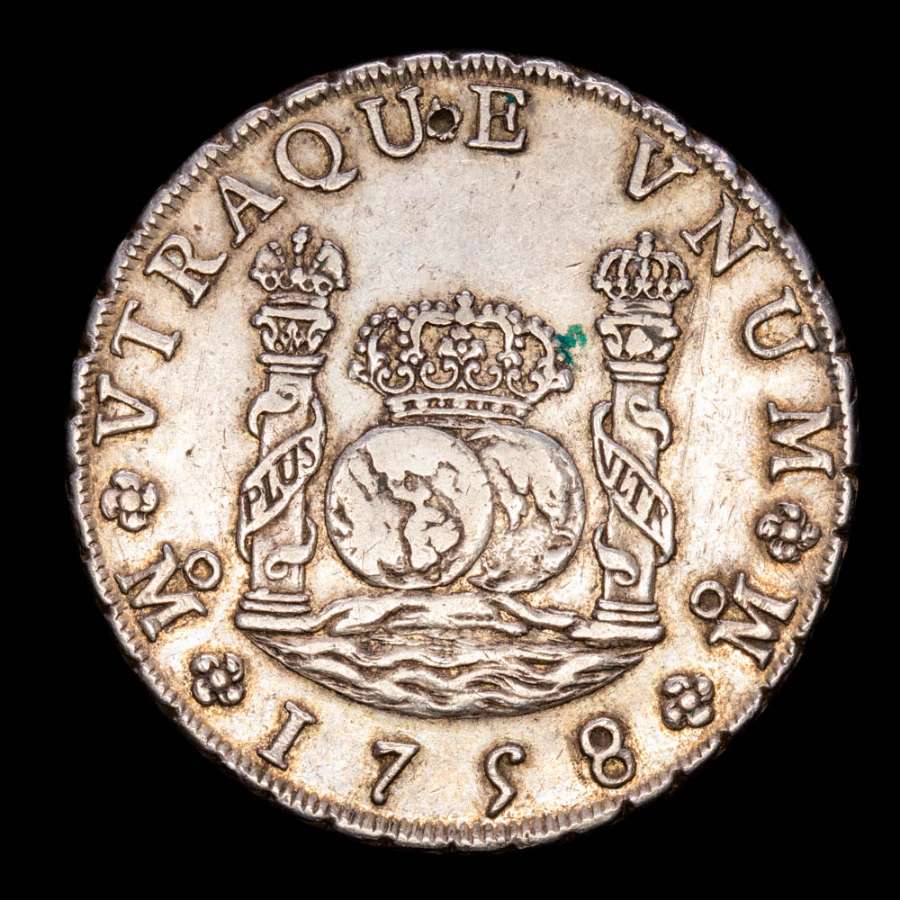 Fernando VI (1746 - 1759). 8 reales. Mexico. 1758. MM. Columnario ...