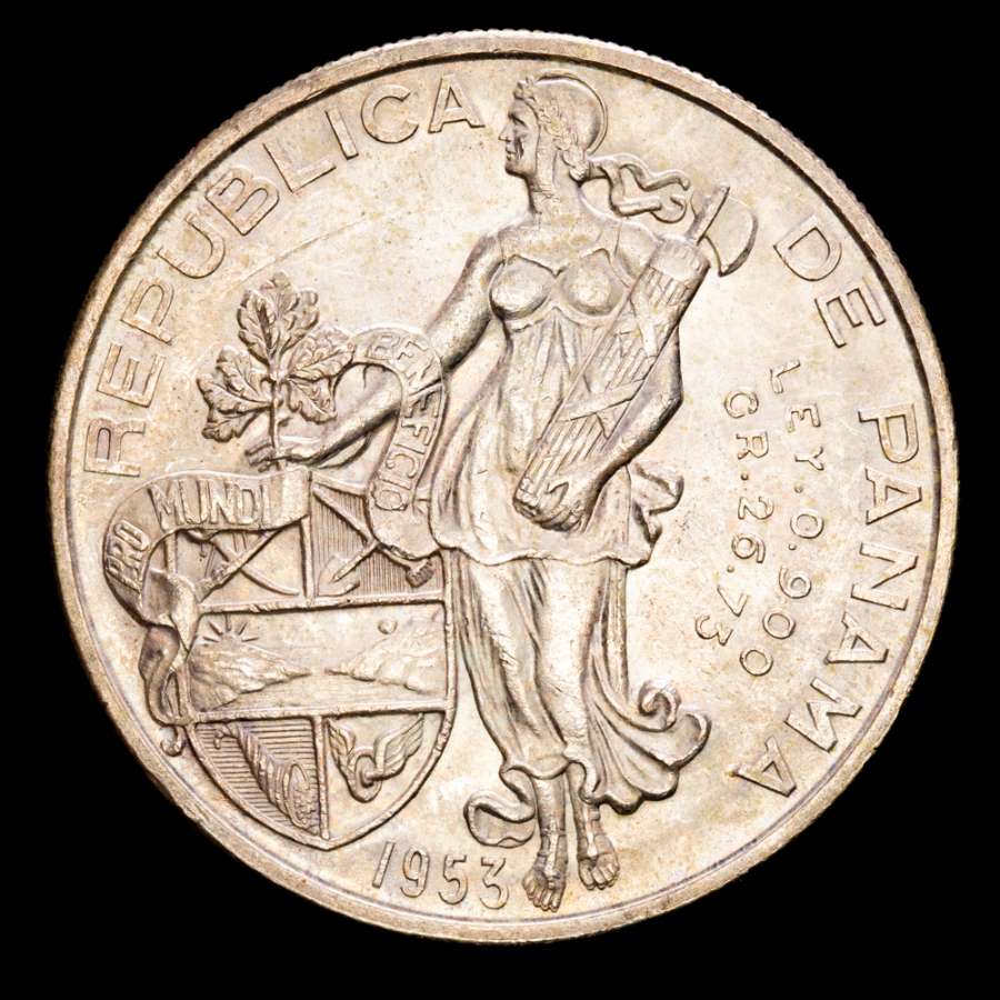 Panamá 1 Balboa 1953 - Cincuentenario - dos monedas | Lucernae Numismática